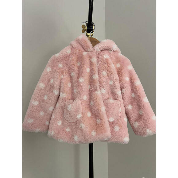 Mayoral | Jackets & Coats | Mayoral Girls Pink And White Polka Dot Faux ...